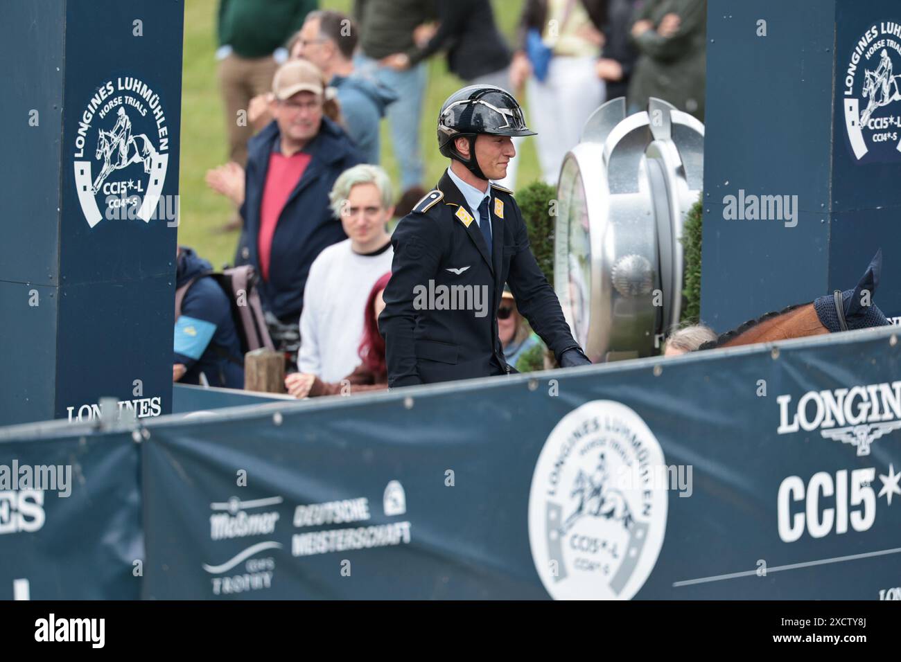 Calvin Böckmann of Germany with Altair De La Cense during the CCI4*-S ...