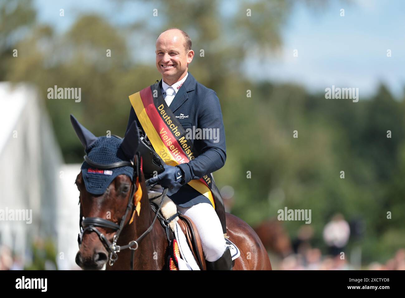 Michael Jung of Germany with Fischerchipmunk Frh during the CCI4* prize ...