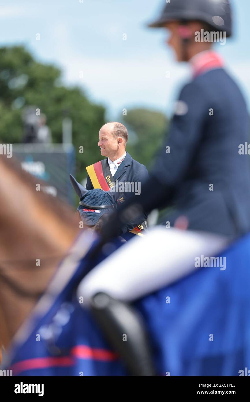 Michael Jung of Germany with Fischerchipmunk Frh during the CCI4* prize ...