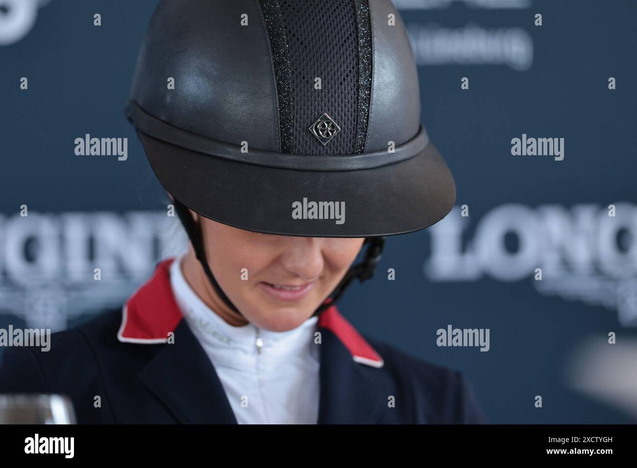 Yasmin Ingham of Great Britain during the CCI4* winners’ press ...