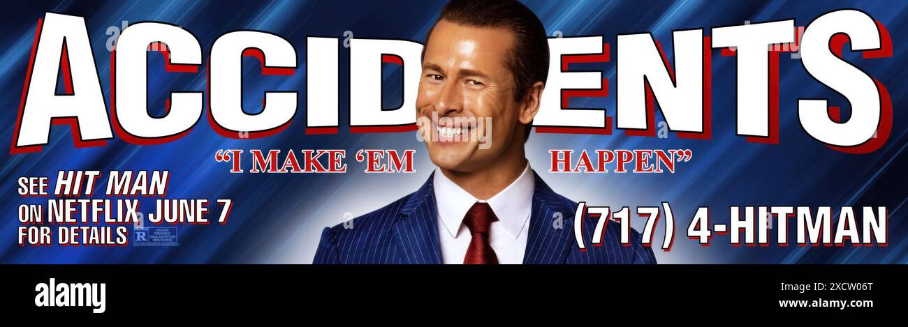 HIT MAN, US billboard poster, Glen Powell, 2023. © Netflix / courtesy ...
