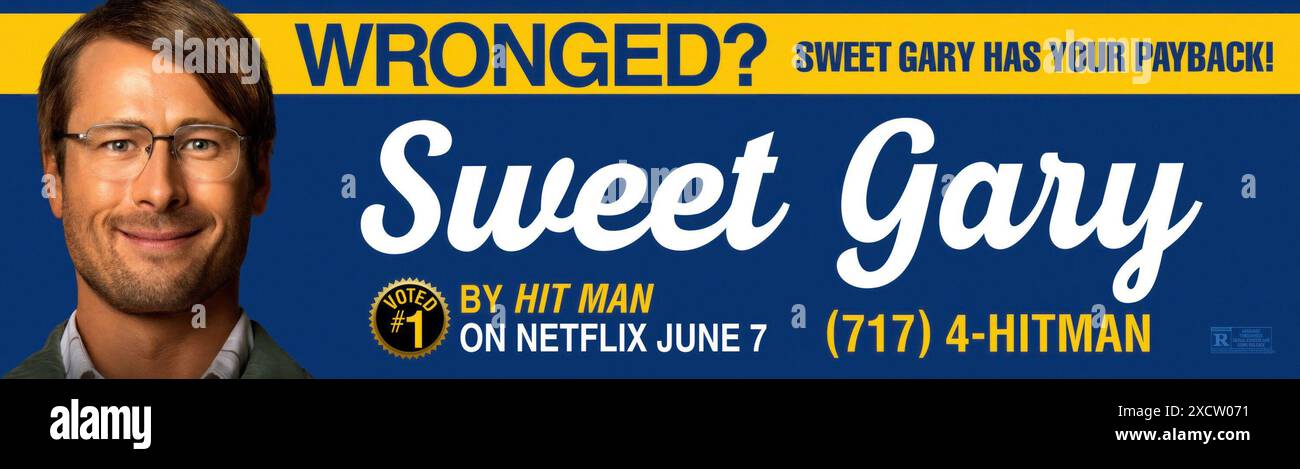 HIT MAN, US billboard poster, Glen Powell, 2023. © Netflix / courtesy ...