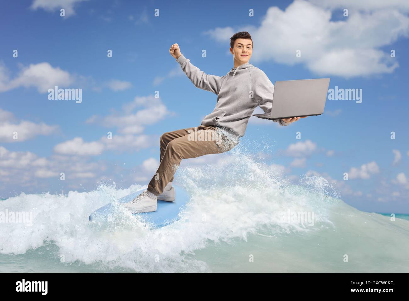Teen surfing water wave hi-res stock photography and images - Alamy