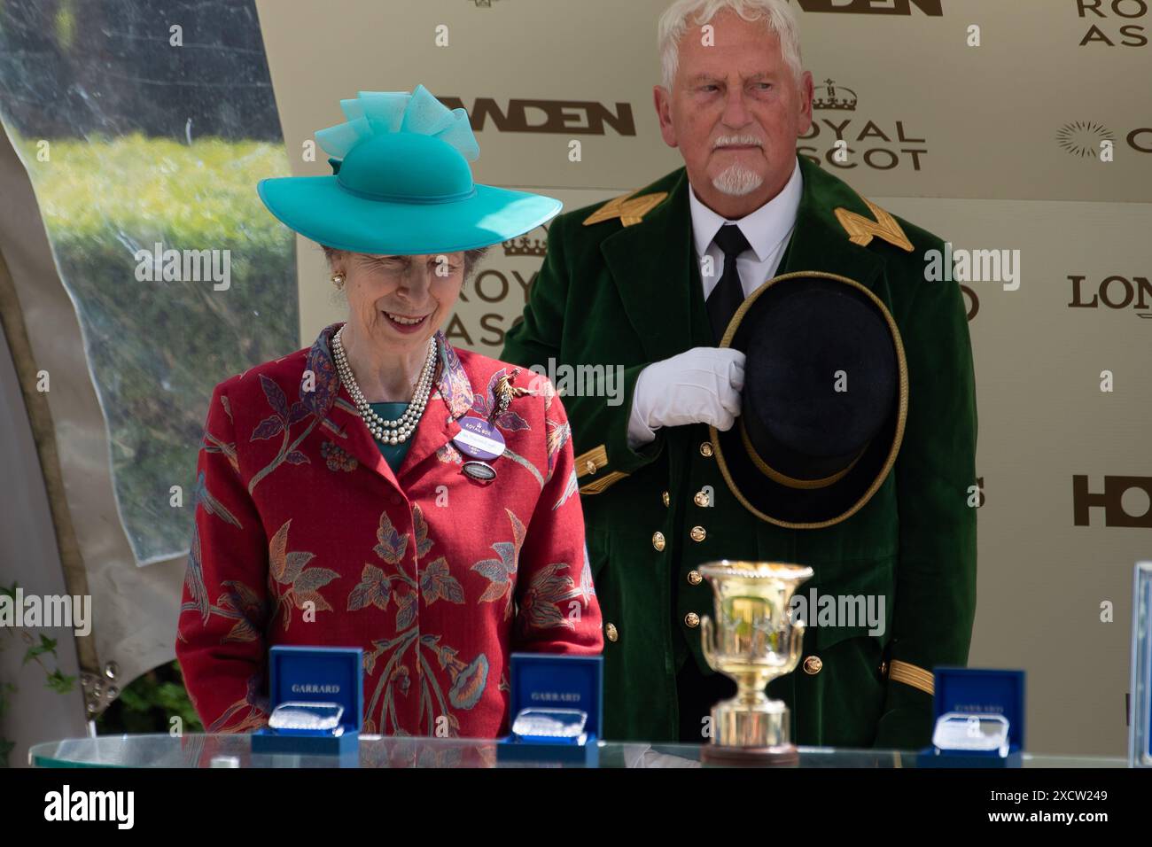 Ascot, UK. 18th June, 2024. Princess Anne, the Princess Royal made the ...