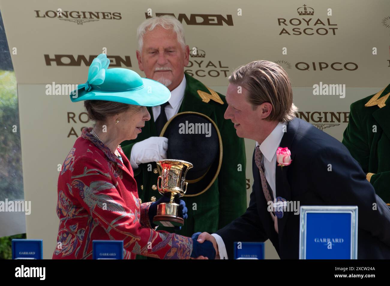 Ascot, UK. 18th June, 2024. Princess Anne, the Princess Royal made the ...