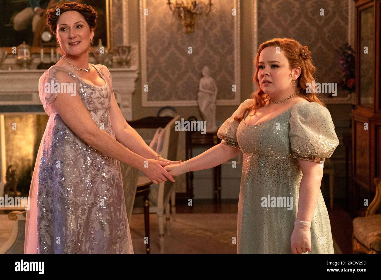 BRIDGERTON, from left: Ruth Gemmell, Nicola Coughlan, Tick Tock ...