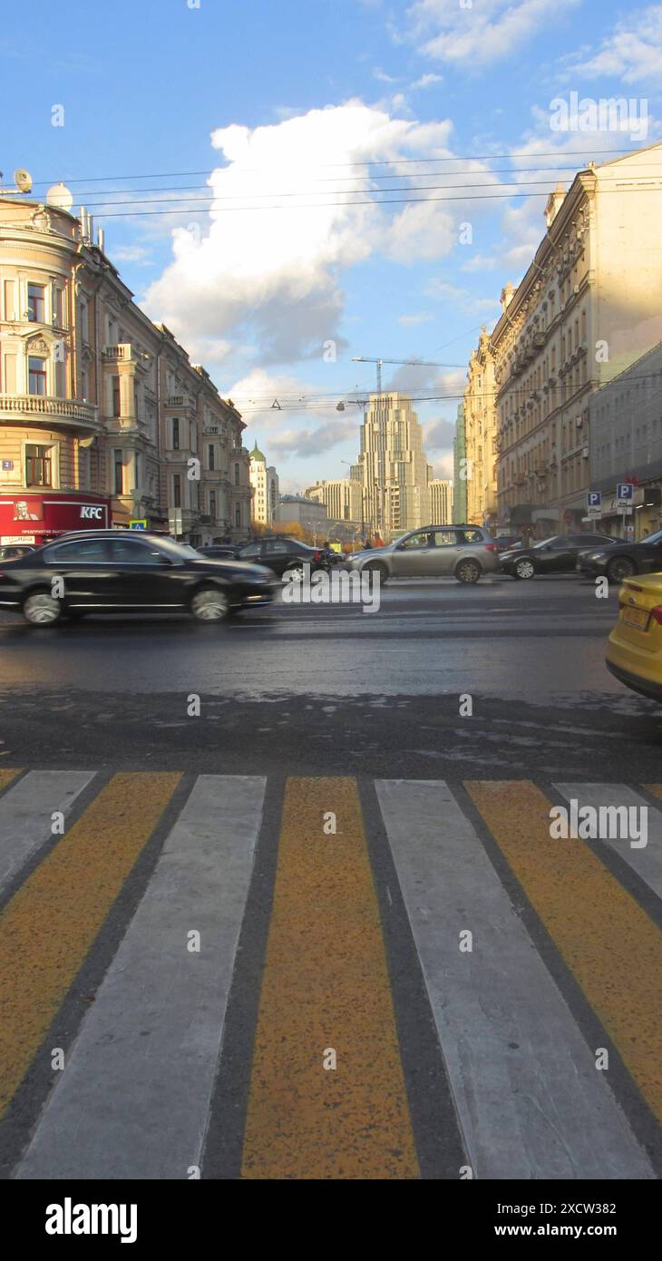 a crosswalk in moscow, russia a crosswalk in moscow, russia Stock Photo ...