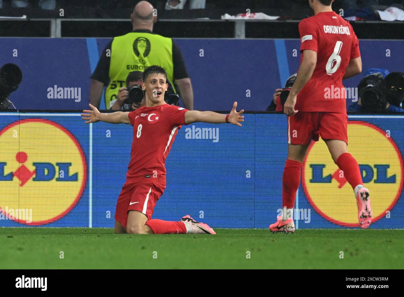 Arda Guler (Turkiye) celebrates after scoring his team's second goal ...