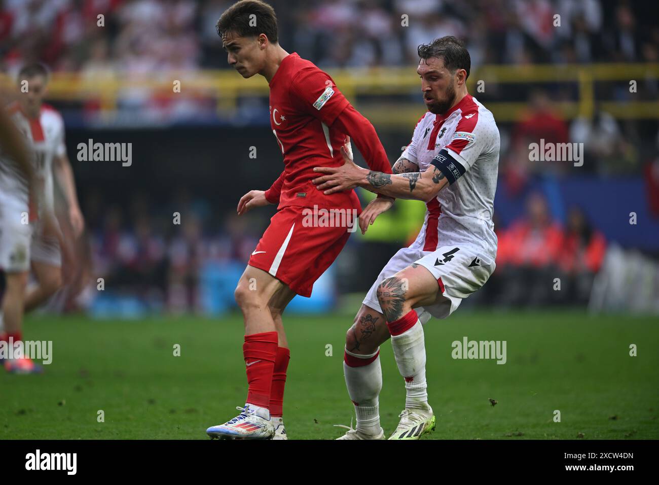 Kenan Yldz (Turkiye)Guram Kashia (Georgia) during the UEFA Euro Germany ...