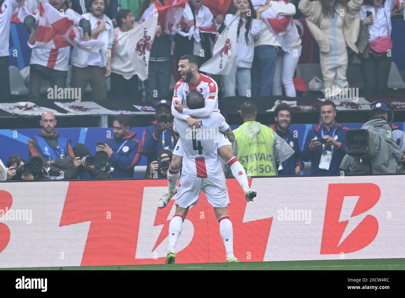 Georges Mikautadze (Georgia)Guram Kashia (Georgia) celebrates after ...