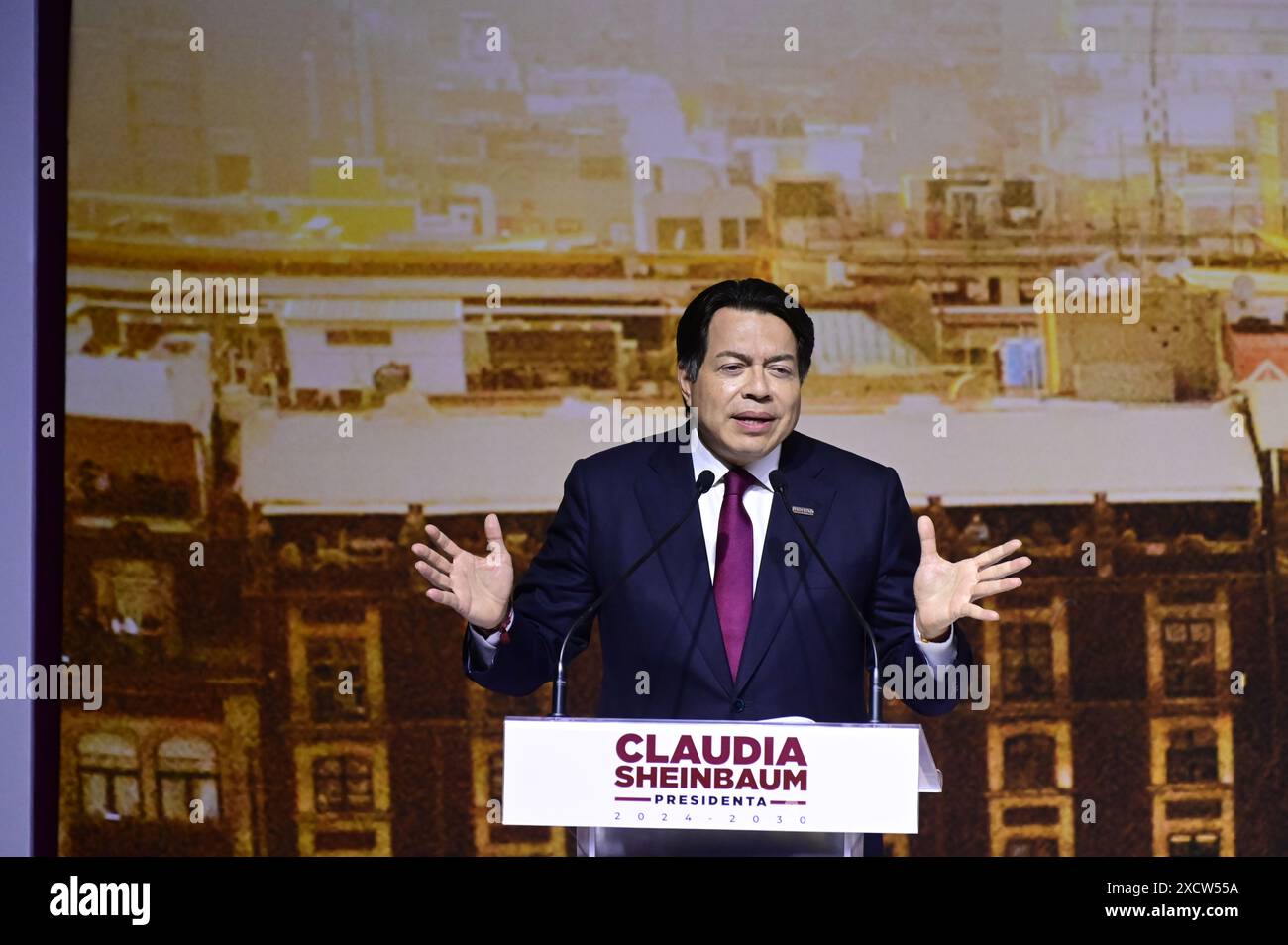 National President of the National Regeneration Movement (Morena) Mario ...