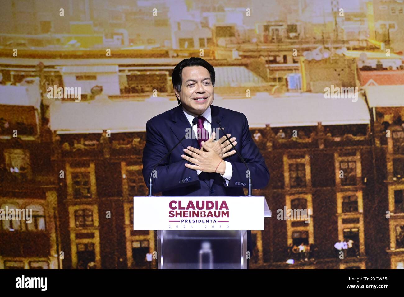 National President of the National Regeneration Movement (Morena) Mario ...