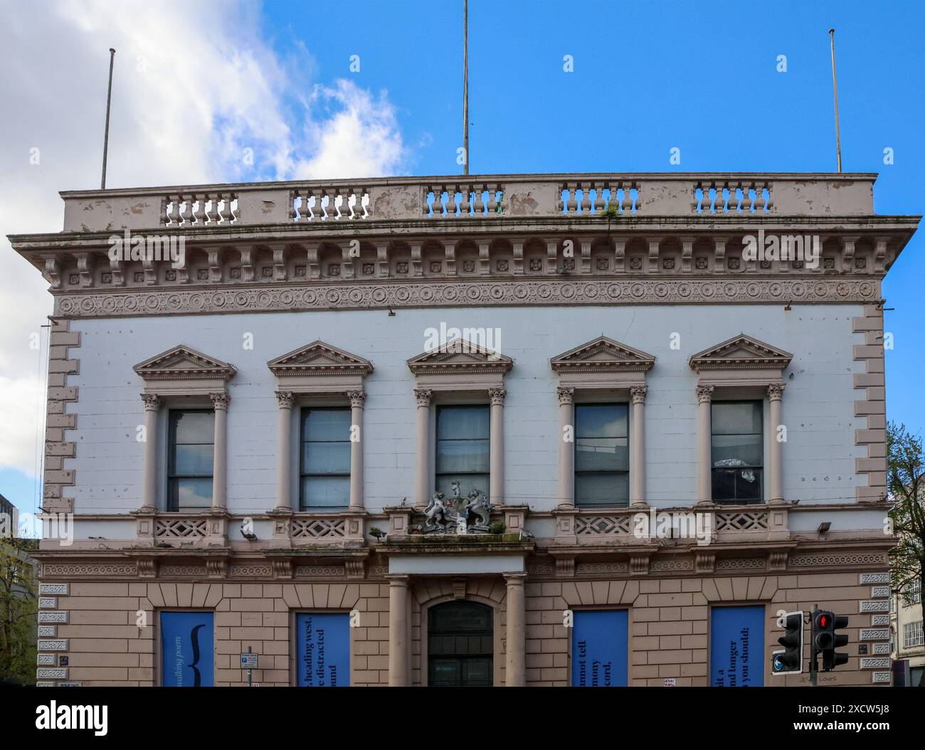 Exterior old historic derelict building on at risk register Belfast ...