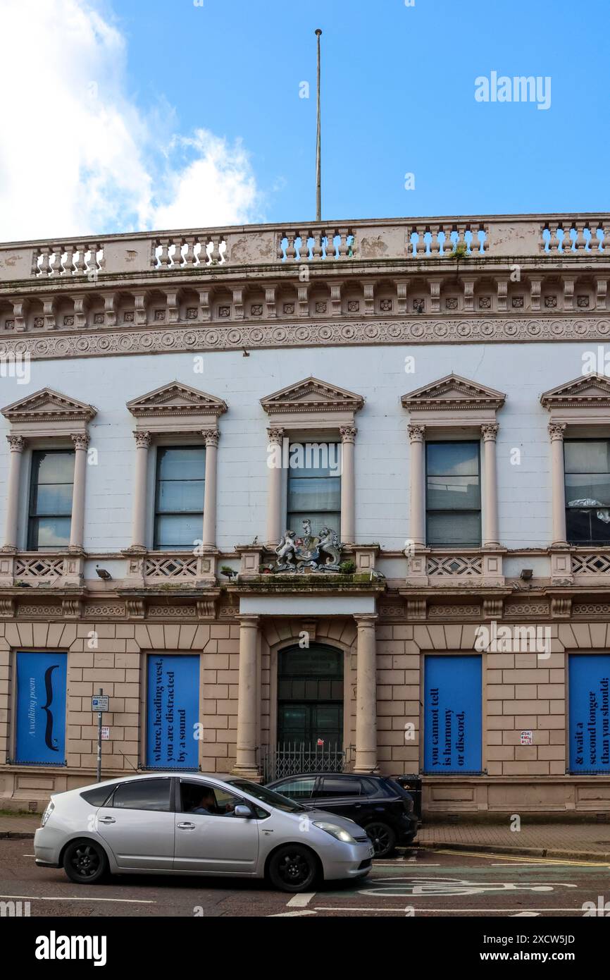 Exterior old historic derelict building on at risk register Belfast ...