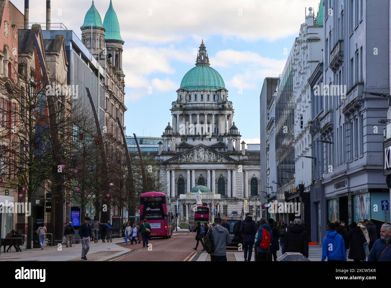 Main shopping street thoroughfare Belfast Donegall Place Belfast ...