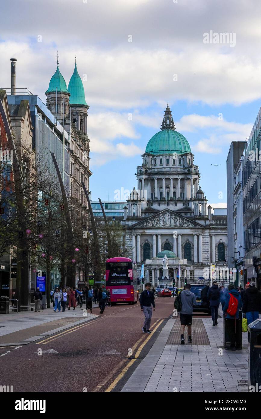 Main shopping street thoroughfare Belfast Donegall Place Belfast ...