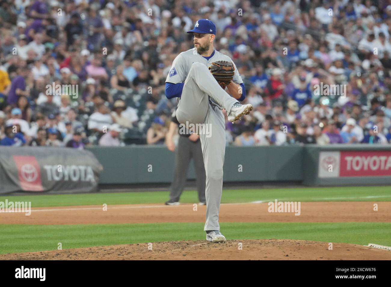 April 24 2024: Los Angeles pitcher James Paxton (65) throws a pitch ...