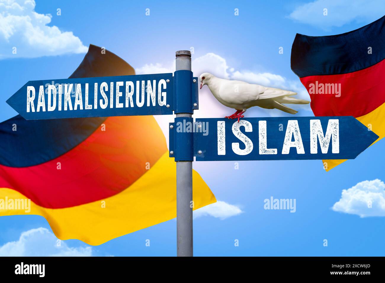 Germany - 18 June 2024: Radicalization & Islam, on a sign next to ...