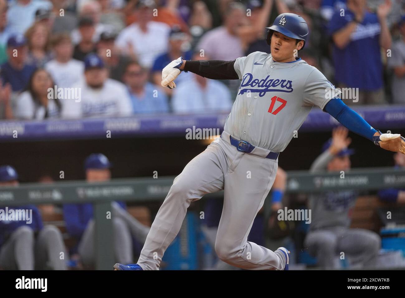 Los Angeles Dodgers two-way player Shohei Ohtani (17) in the second ...