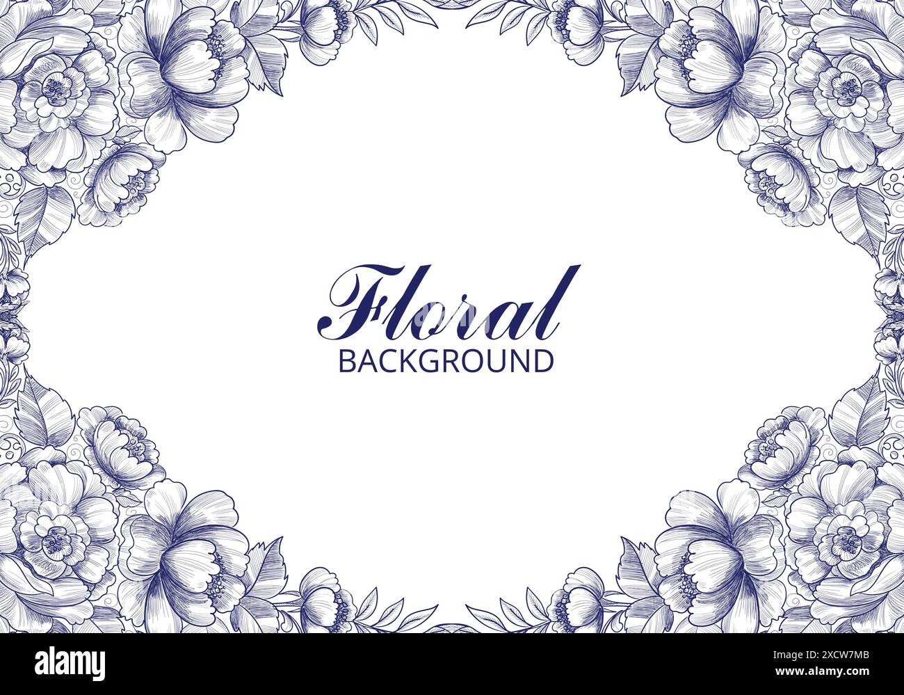 Hand draw botanical floral frame background Stock Vector Image & Art ...