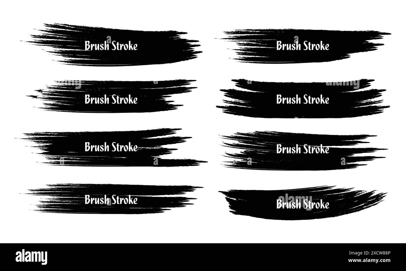 Eight abstract grunge brush stroke set Stock Vector Image & Art - Alamy