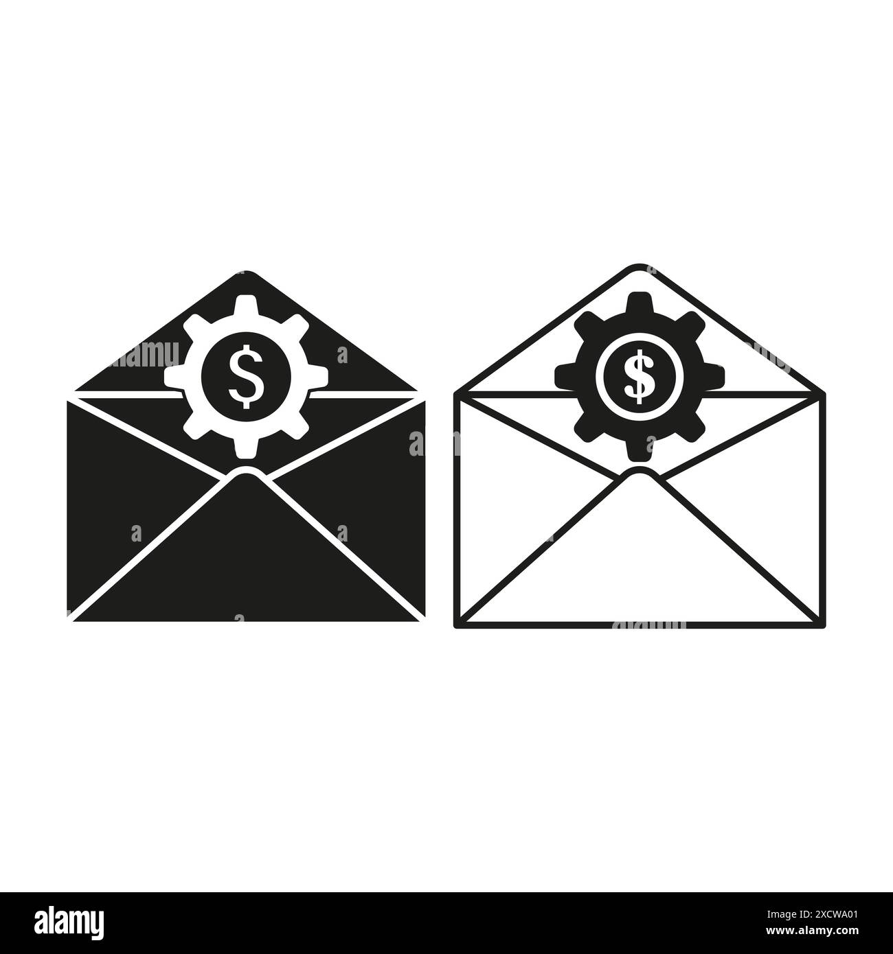 Email settings black icon hi-res stock photography and images - Alamy