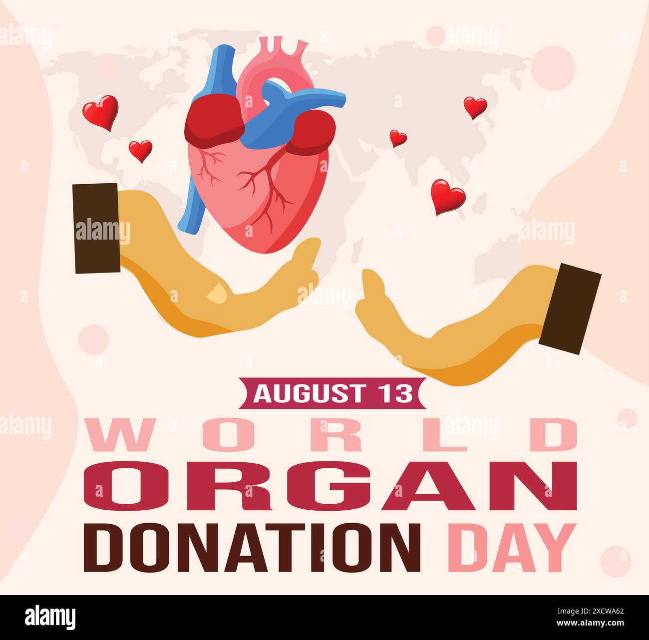 World Organ Donation Day on August 13 template for banner, poster and ...