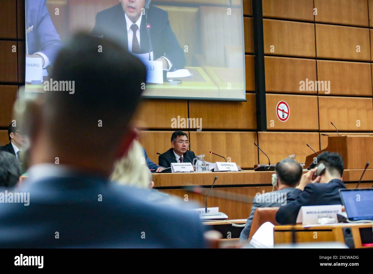 Vienna, Austria, Austria. 18th June, 2024. GUOPING LI of CNSA speaks at ...