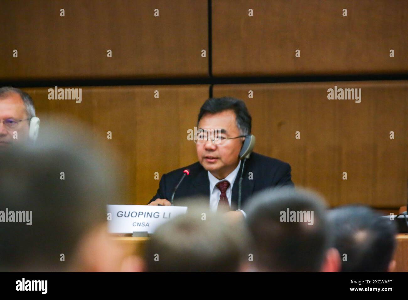 Vienna, Austria, Austria. 18th June, 2024. GUOPING LI of CNSA speaks at ...