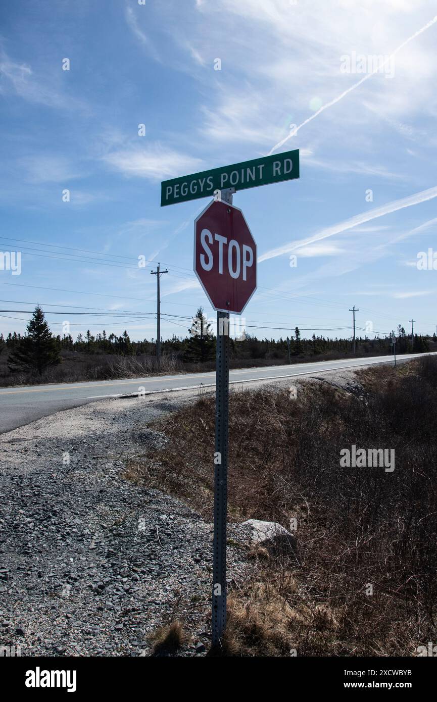 Peggy's Point Road sign in Peggy's Cove, Nova Scotia, Canada Stock ...