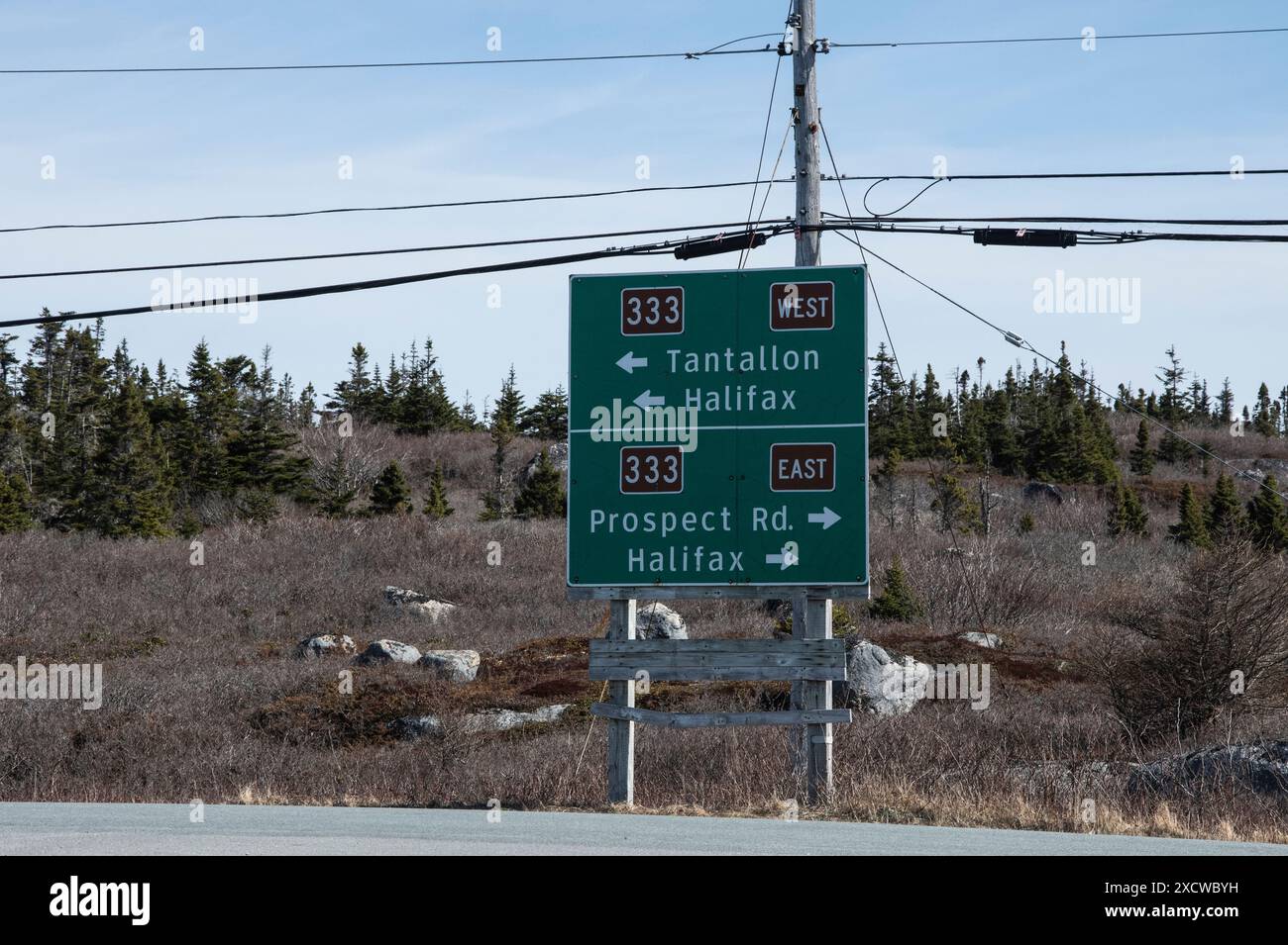 Highway sign in Peggy's Cove, Nova Scotia, Canada Stock Photo - Alamy