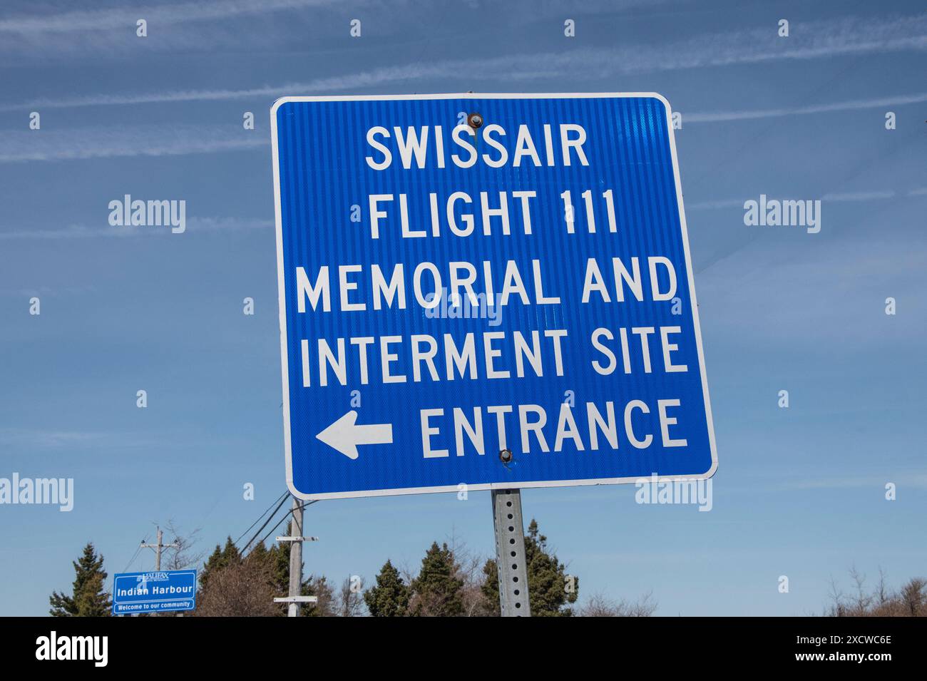 Swissair flight 111 Memorial directional sign at Peggy's Cove, Nova ...