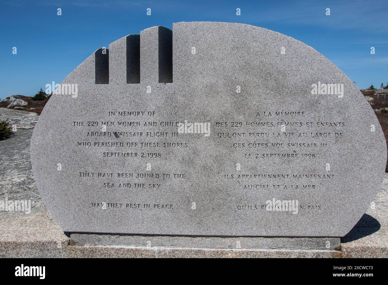 Swissair Flight 111 Memorial in Peggy's Cove, Nova Scotia, Canada Stock ...