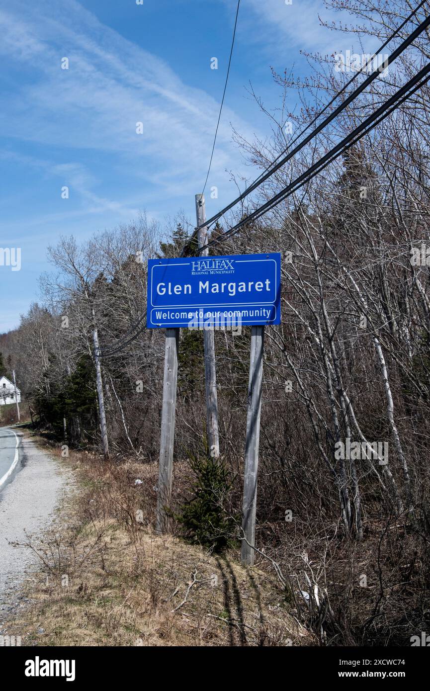 Welcome to Glen Margaret sign on Peggy's Cove Road in Nova Scotia ...