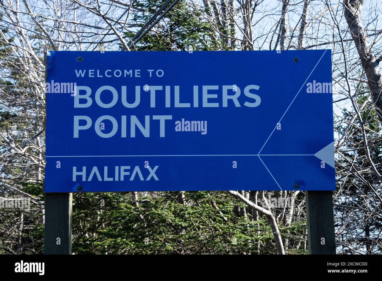 Welcome to Boutiliers Point sign on NS 3 in Nova Scotia, Canada Stock ...