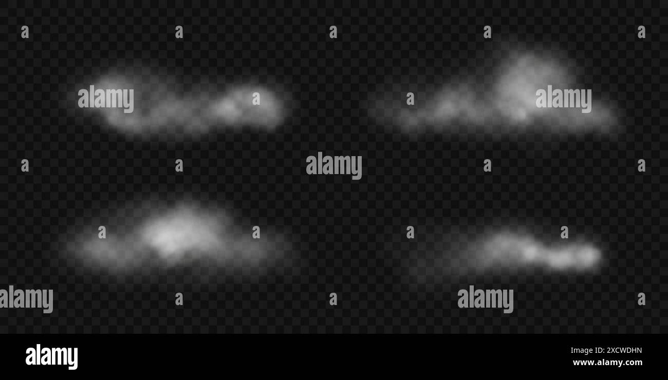 Realistic clouds isolated on transparent backdrop Stock Vector Image & Art - Alamy