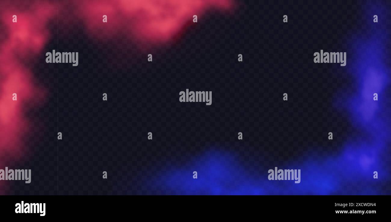 Red, blue smoke frame isolated on dark backdrop Stock Vector Image ...