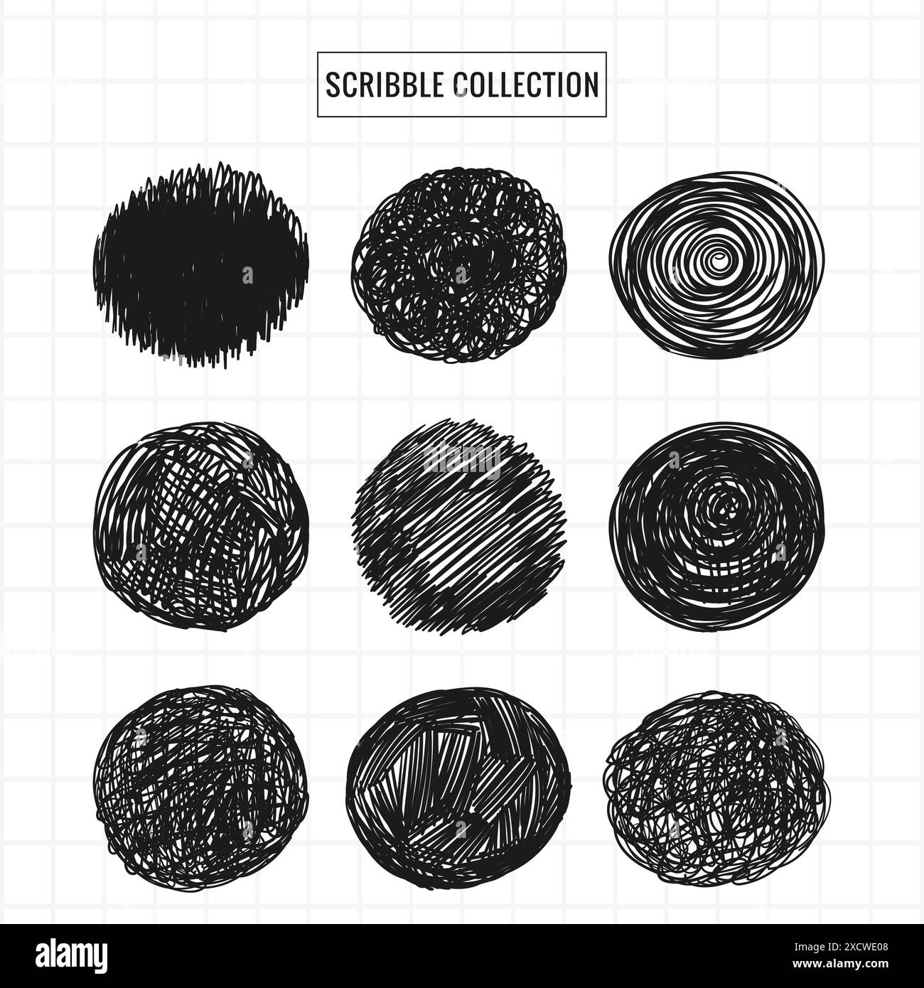 Hand drawn pencil circles Black and White Stock Photos & Images - Alamy