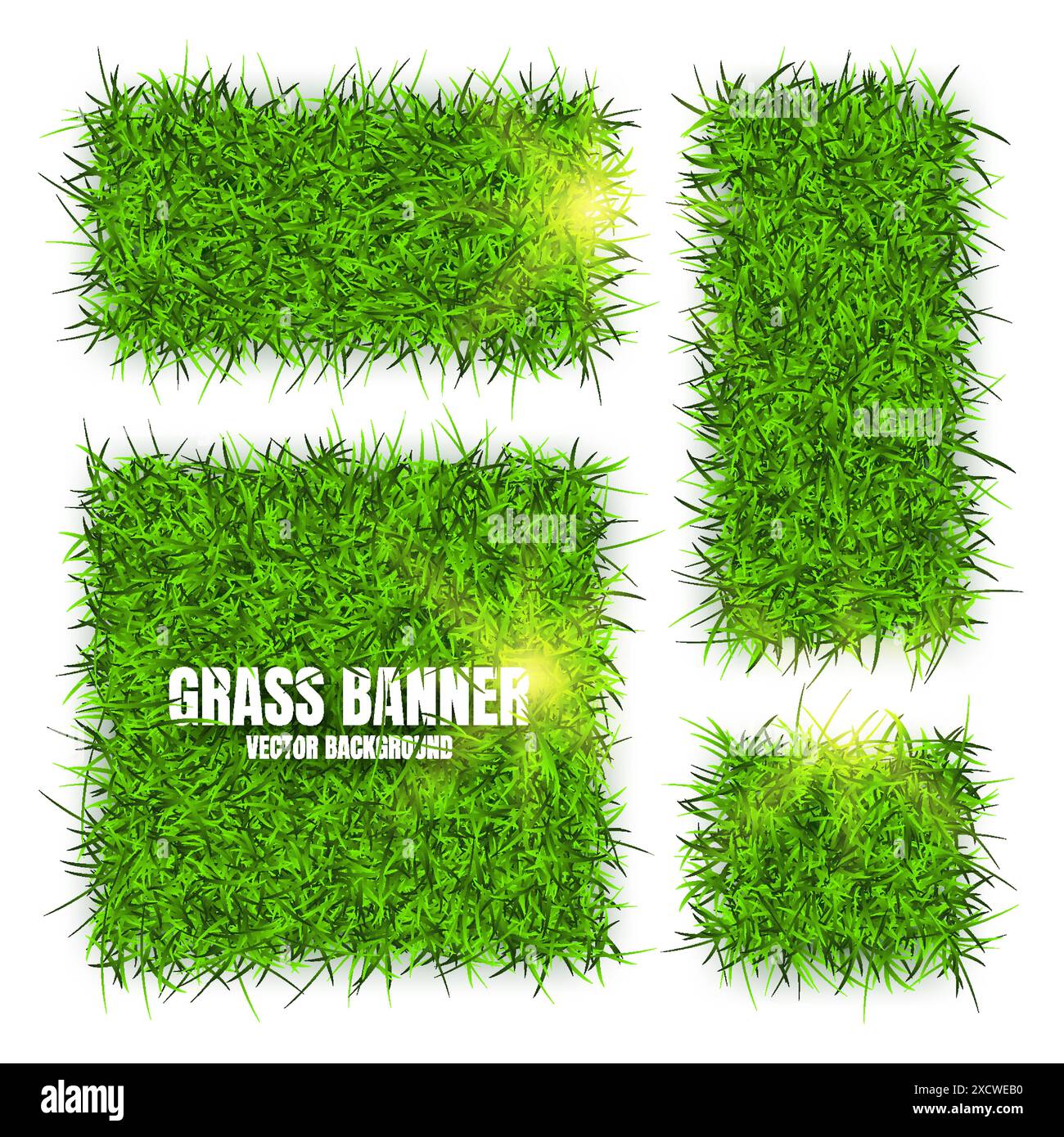 Green grass banners, background. Field, meadow texture, grassy ...