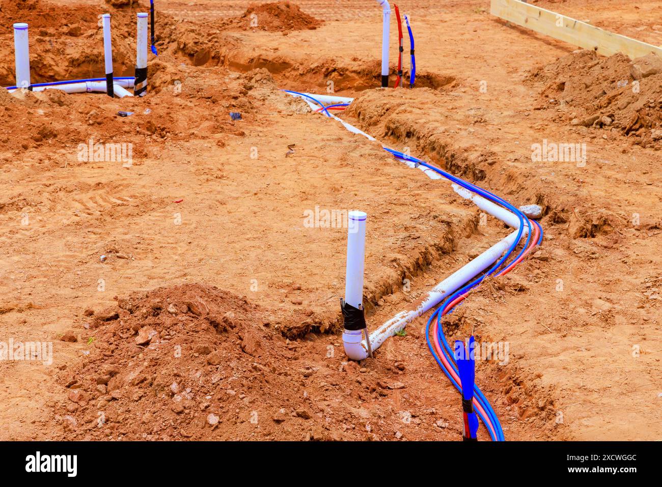 New home, underground water pipes sanitary pipes must be laid before ...