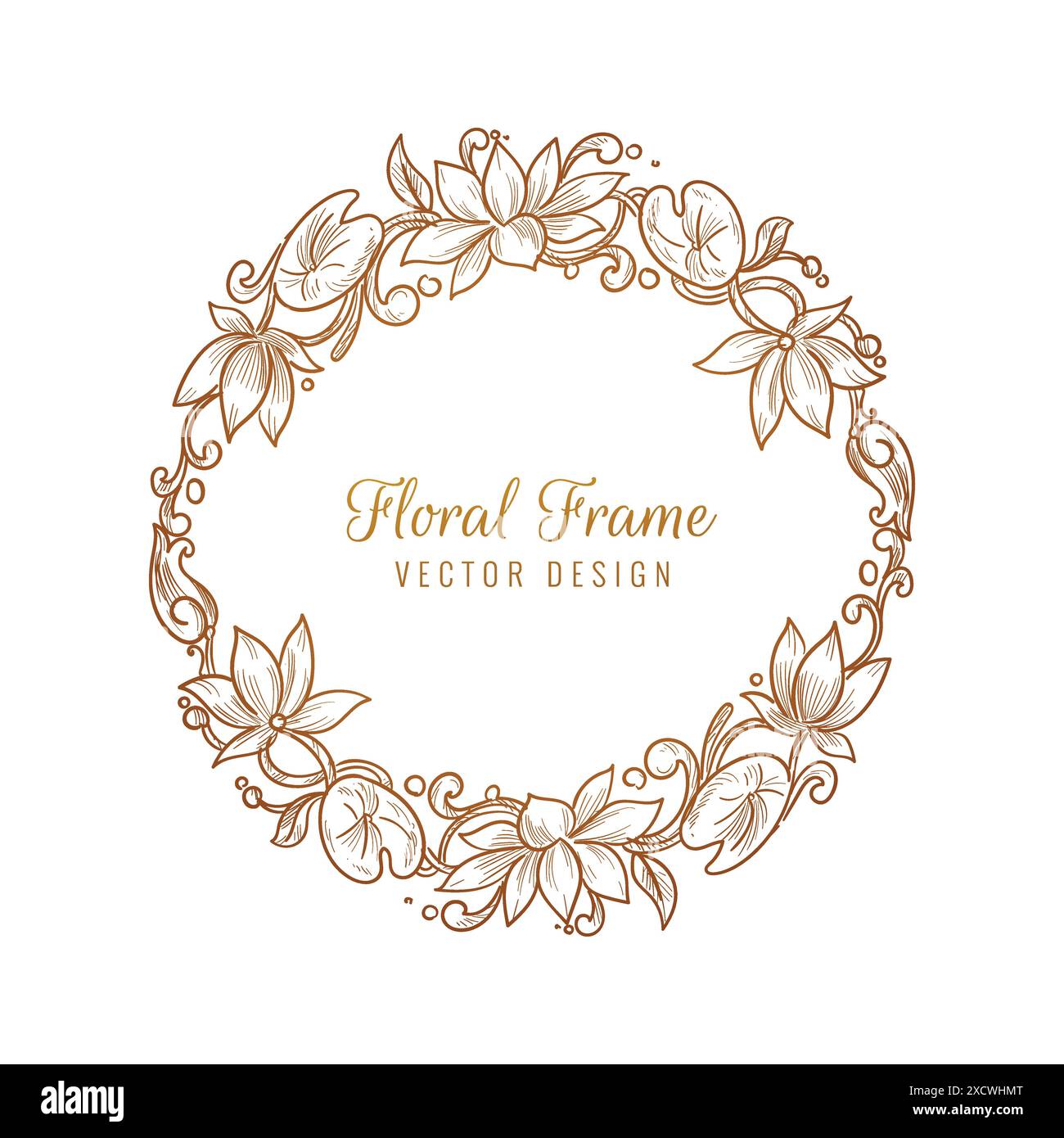 Ornamental decorative floral circular frame design Stock Vector Image ...