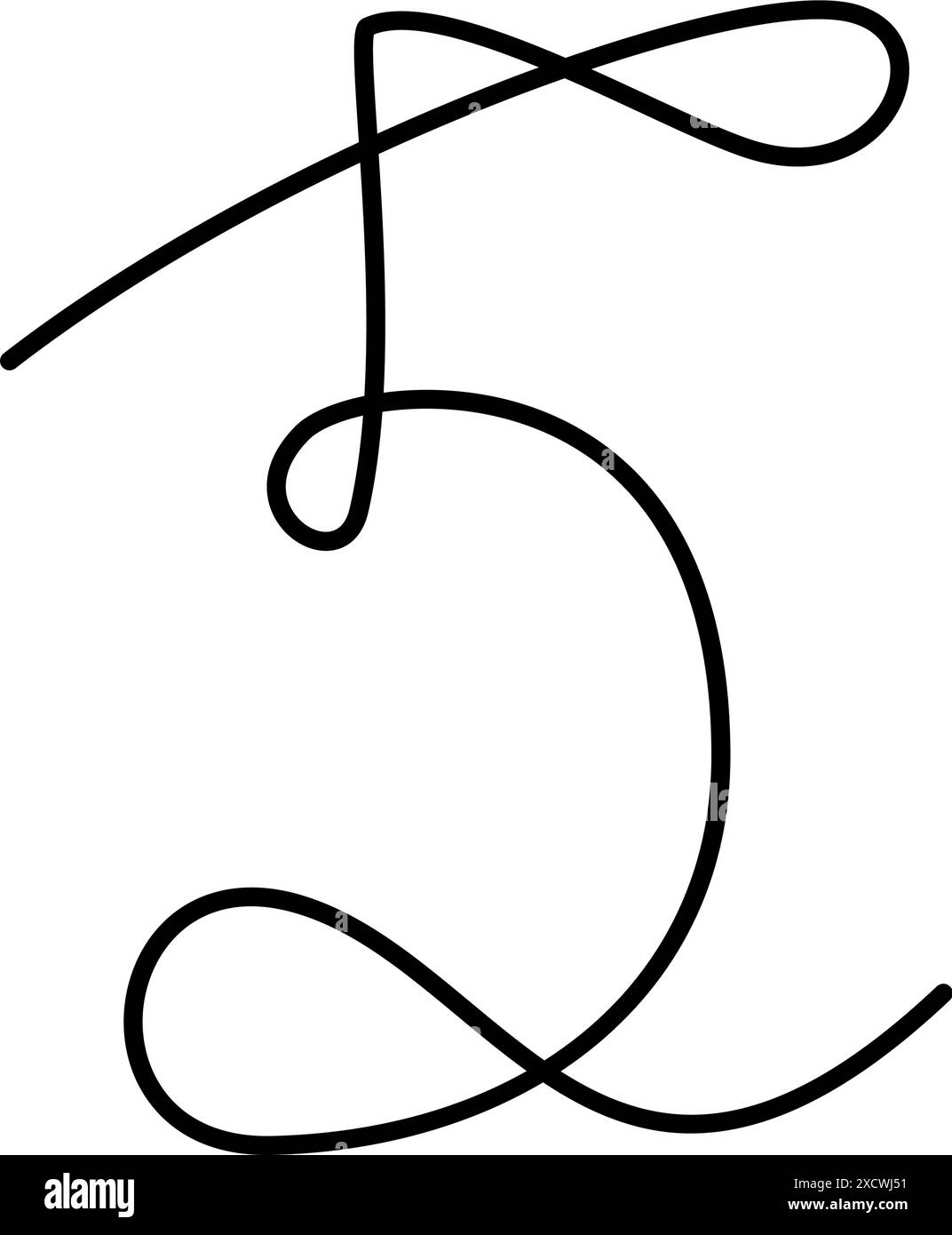 Number 5 continuous line. Number Five Hand lettering design concept in ...