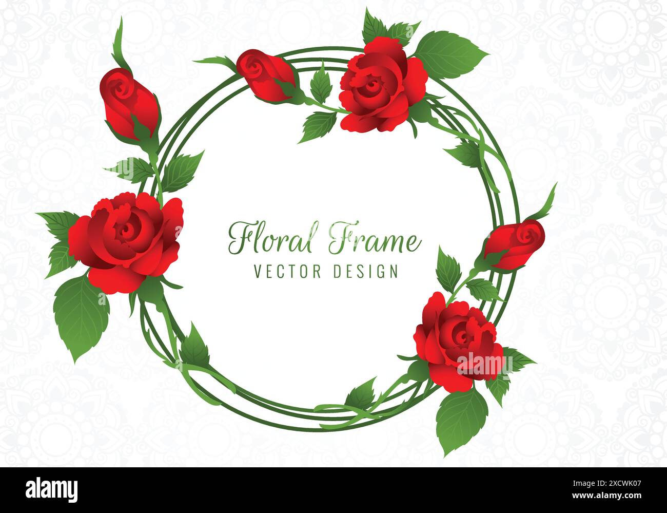 Beautiful red rose flower frame background Stock Vector Image & Art - Alamy