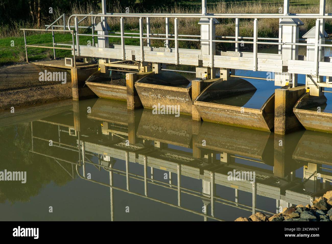 Kyabram Victoria Australia, 18th June 2024. FlumeGates Part of the ...