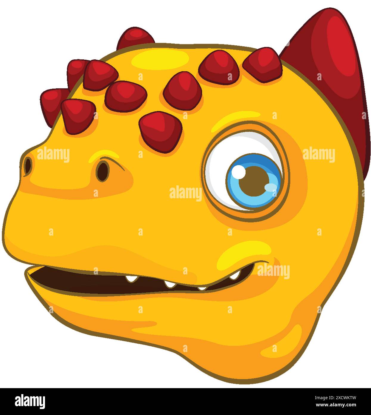 Yellow dinosaur with red spikes and blue eyes Stock Vector Image & Art ...