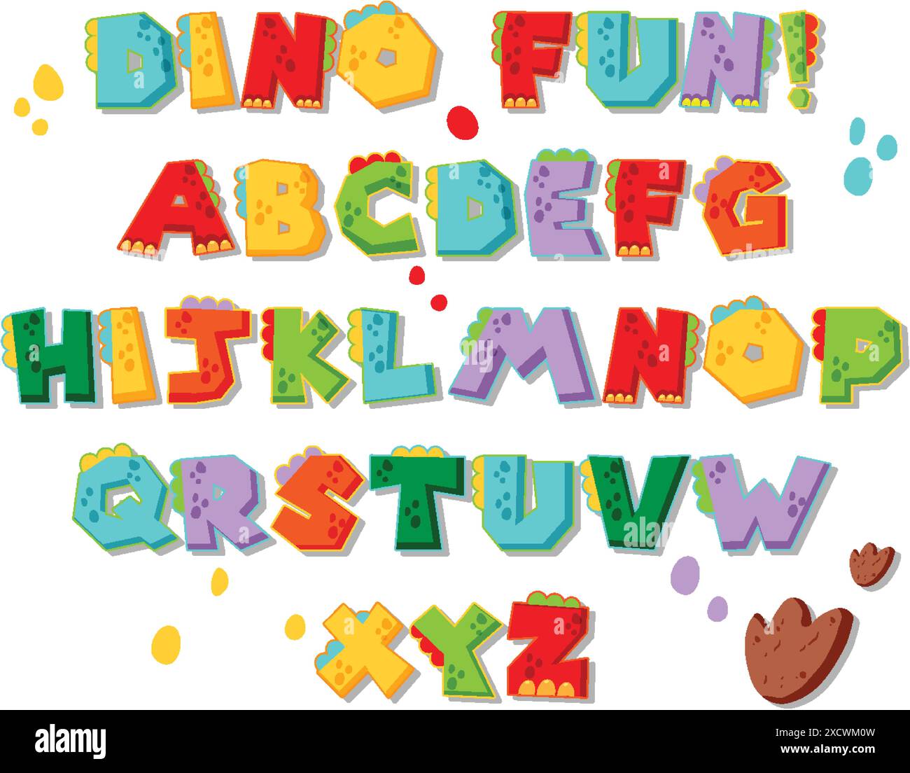 Colorful dinosaur-themed alphabet illustration Stock Vector Image & Art ...