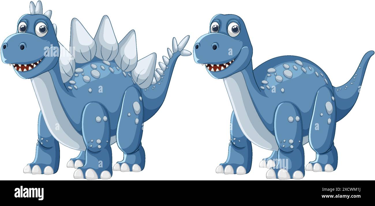 Two smiling blue dinosaurs with white spots Stock Vector Image & Art ...