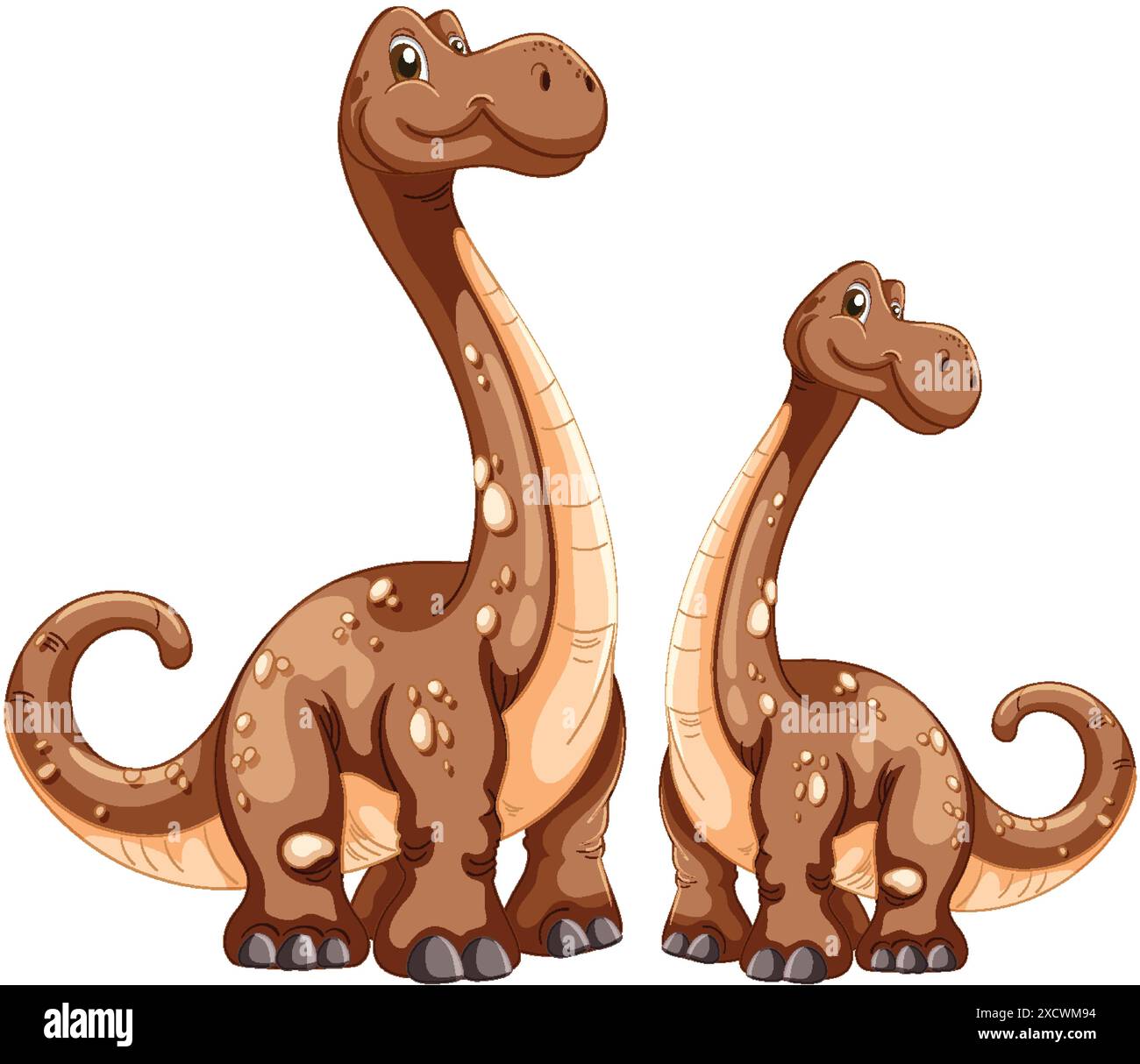 Two smiling dinosaurs standing side by side Stock Vector Image & Art ...