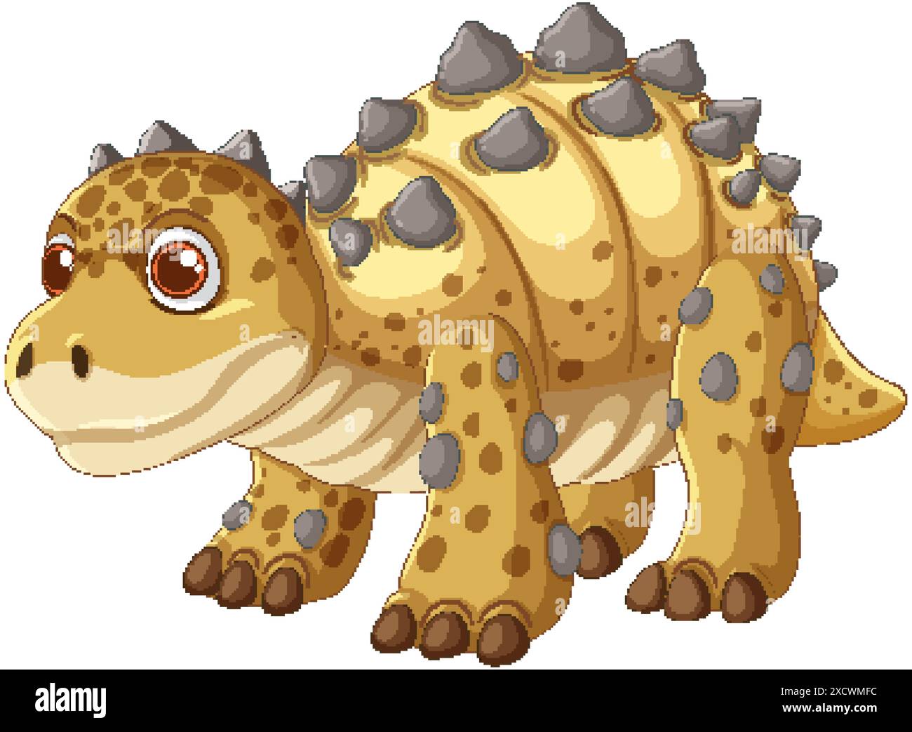 Adorable dinosaur with spikes and big eyes Stock Vector Image & Art - Alamy