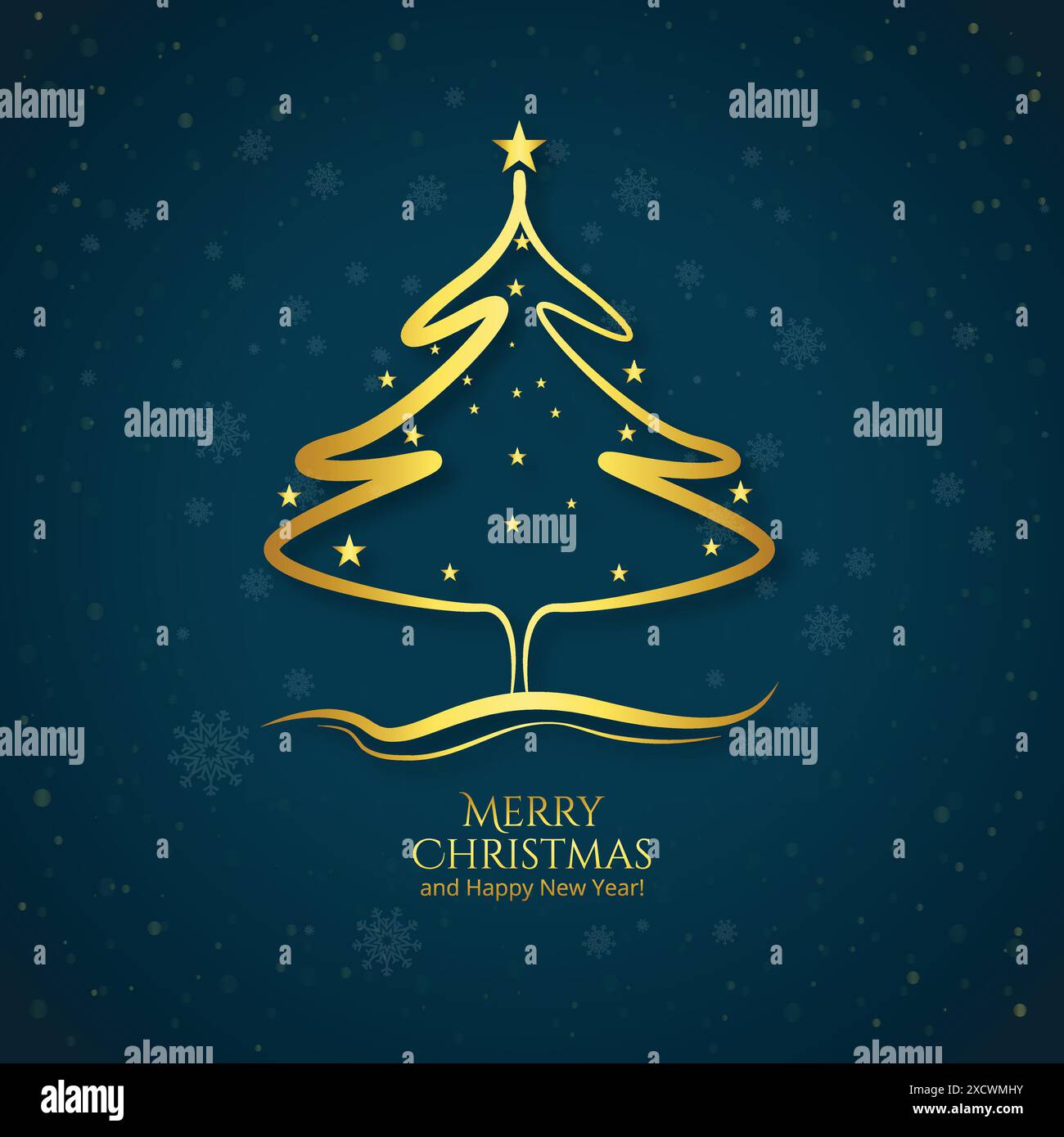 Golden artistic christmas tree card background Stock Vector Image & Art ...